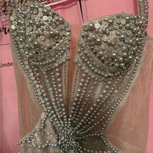 Dresses | Silver Pearls Feathered Dress | Poshmark